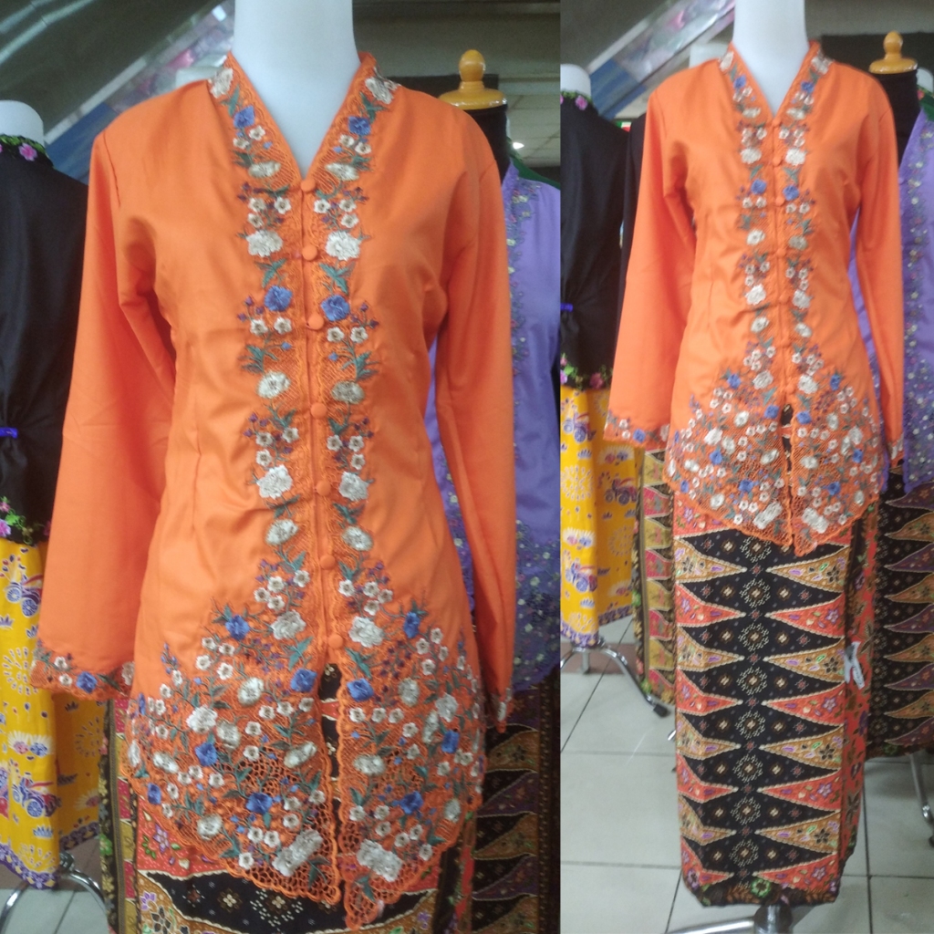 Kebaya Embroidery Tille Long Sleeve Tille Lapis Tille/Kebay Kartini ...
