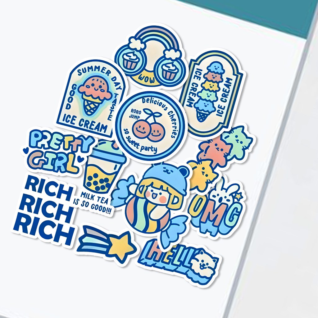 Sticker Cute Color Aesthetic Sticker Waterproof (11pcs) | Shopee Malaysia