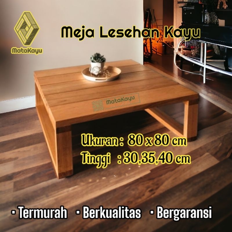 KAYU Guest table 80 x 80 cm wooden lesehan table coffee table laptop ...