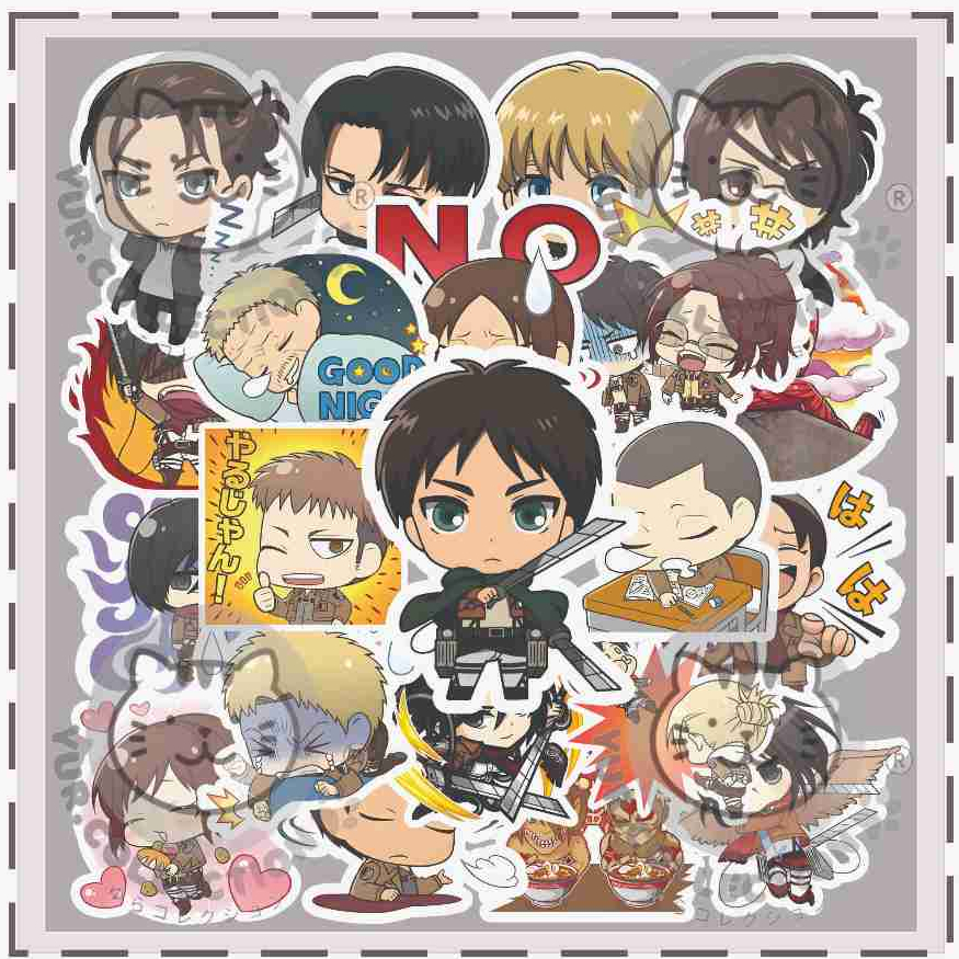 (40 Pcs) Anime Stickers/ Attack On Titan Stickers/ AOT Sticker Pack ...