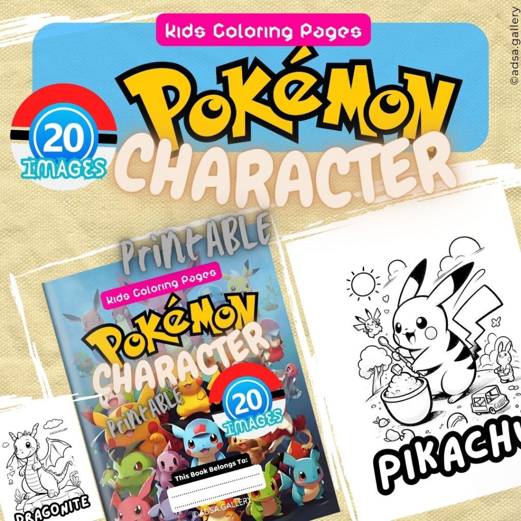 Pokemon Character Series, Exclusive Picture Book, Just print, Consists ...