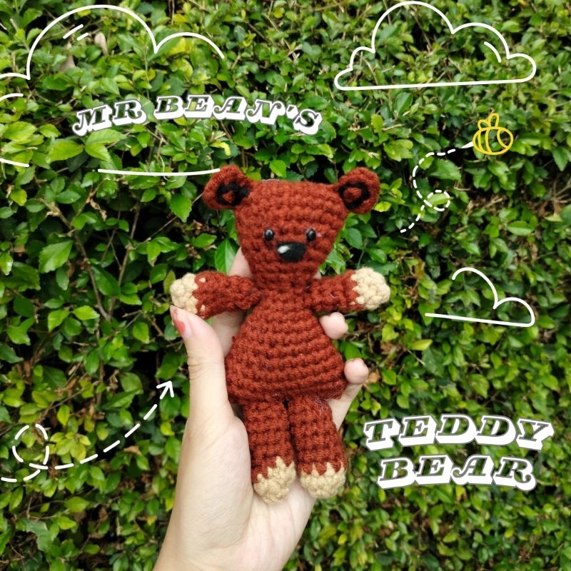Mr bean teddy bear // bear keychain // mr bean // amigurumi | Shopee Malaysia