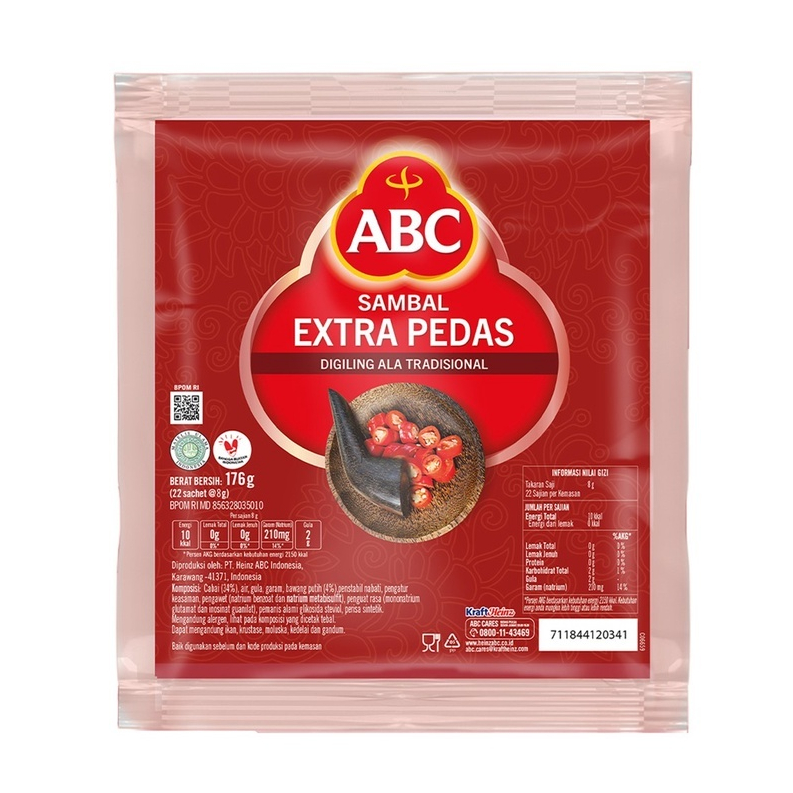 Abc Extra Spicy Sambal Sauce 8g Contents 22 Sachets | Shopee Malaysia