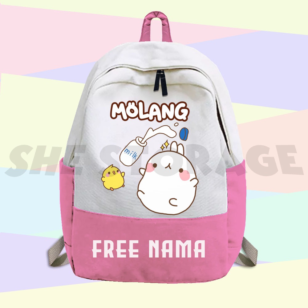 (FREE NAME PRINTING) CHILDREN'S BACKPACK MOLANG YOUTUBE KIDS SCHOOL BAG ...