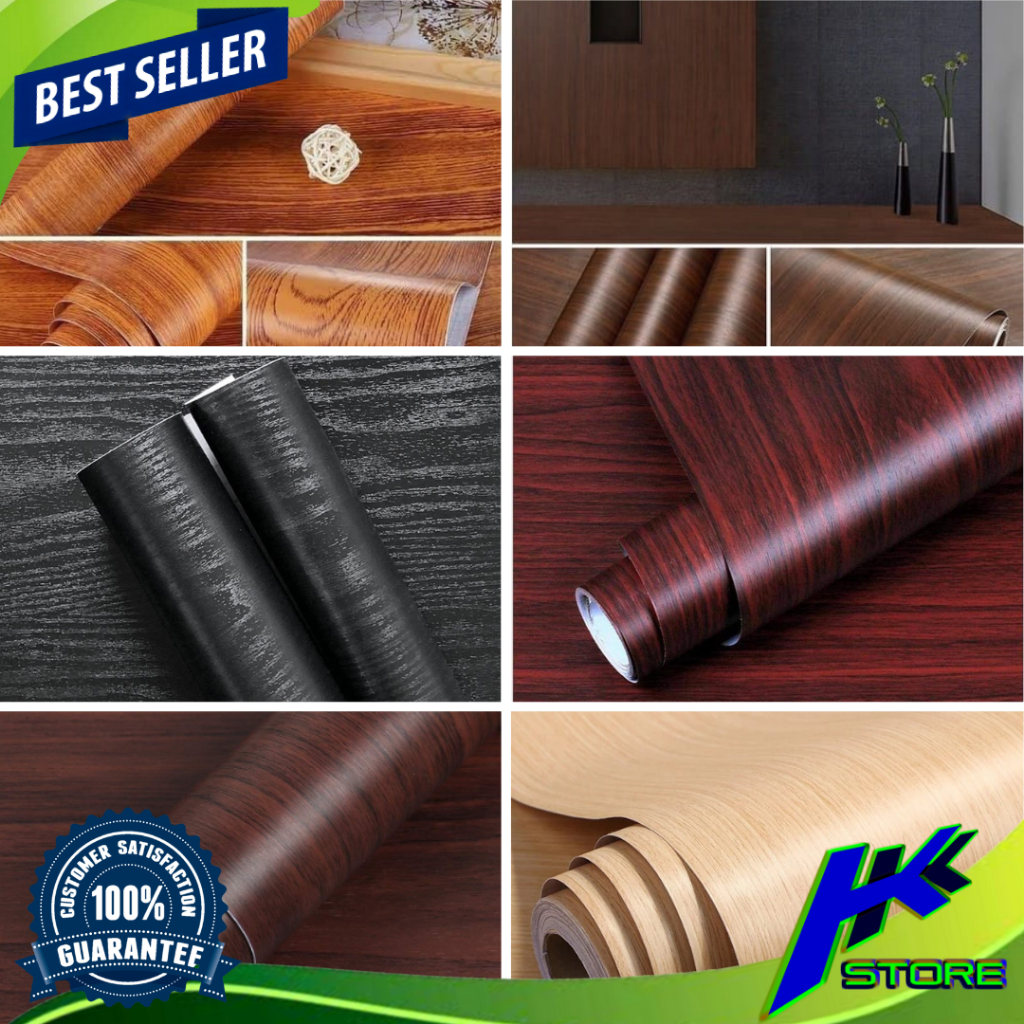 Teak Motif Wallpaper 45cm x 100cm Teak Motif Wallpaper | Shopee Malaysia