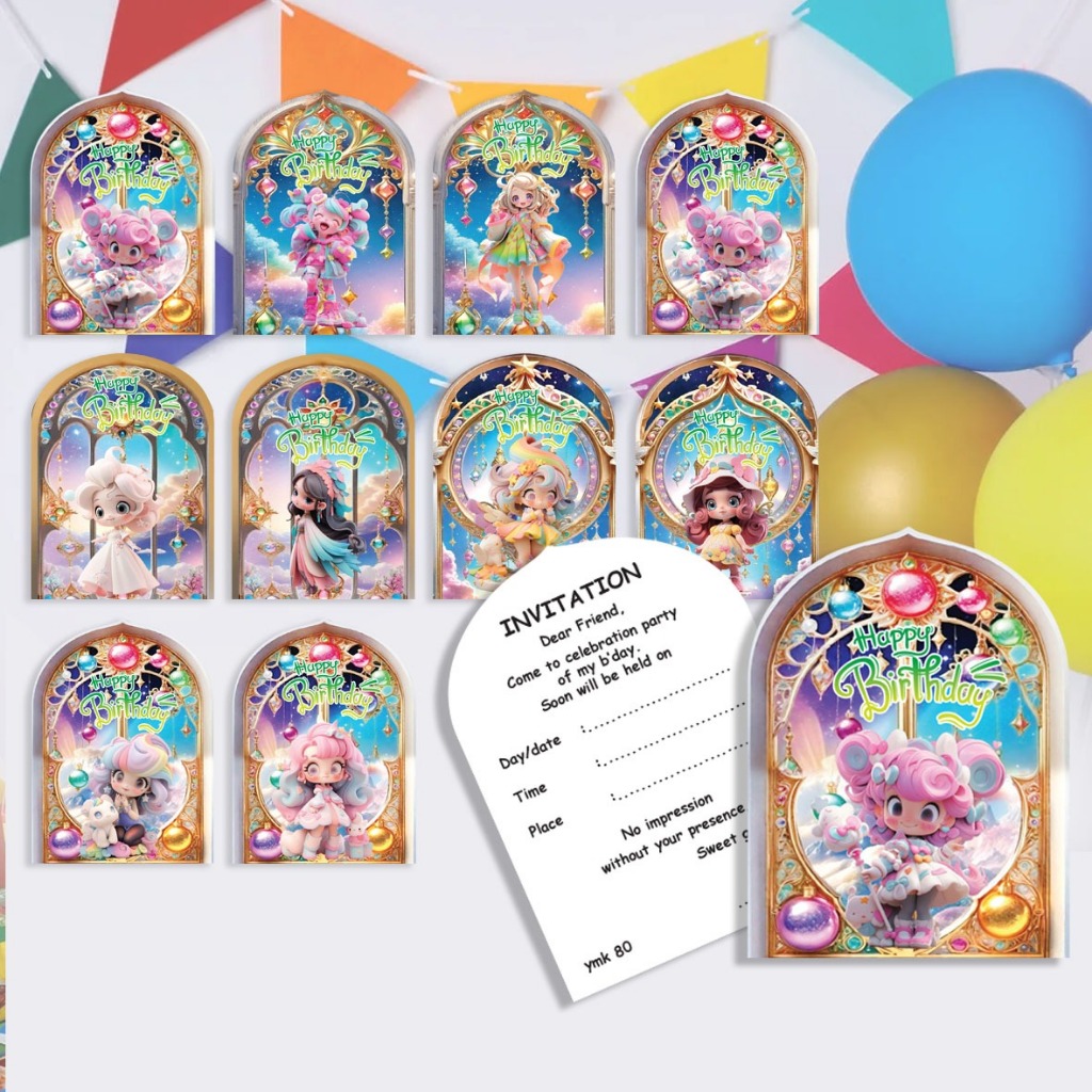 Ymk 80 | Children's Birthday Invitation Cards (1 Pack Of 25pcs ...
