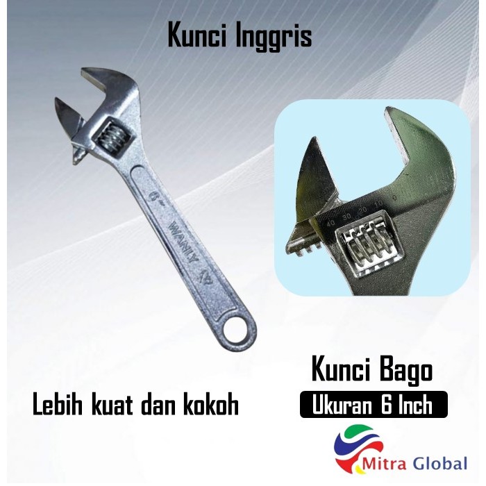 English Bago Key 6 Inch Adjustable Wrench 150 Mm | Shopee Malaysia
