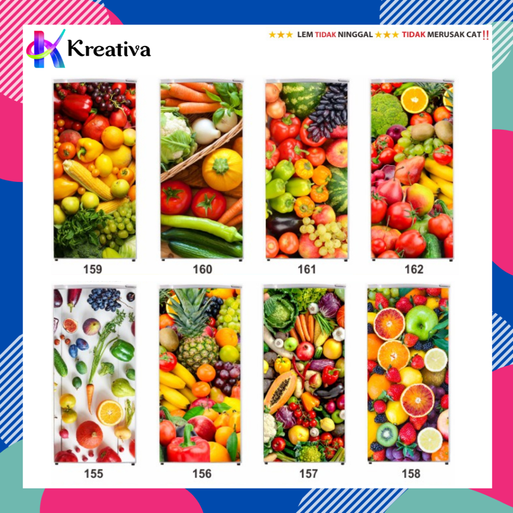 Vegetable And Fruit 1-door And 2-door Refrigerator Stickers | Shopee ...