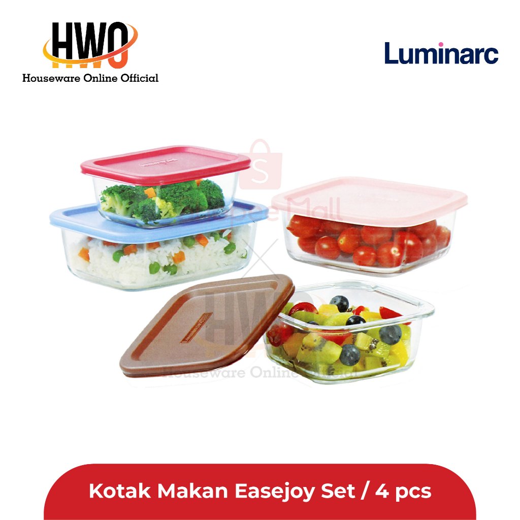 Luminarc Easejoy Lunch Box Set / 4 Pcs | Shopee Malaysia
