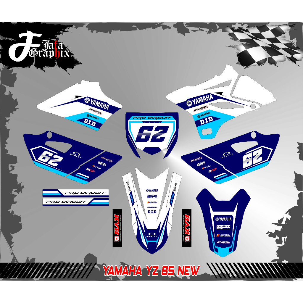 Yamaha YZ 85 MOTORCYCLE DECAL/STRIPING STICKER NEW CUSTOME DESIGN FULL ...