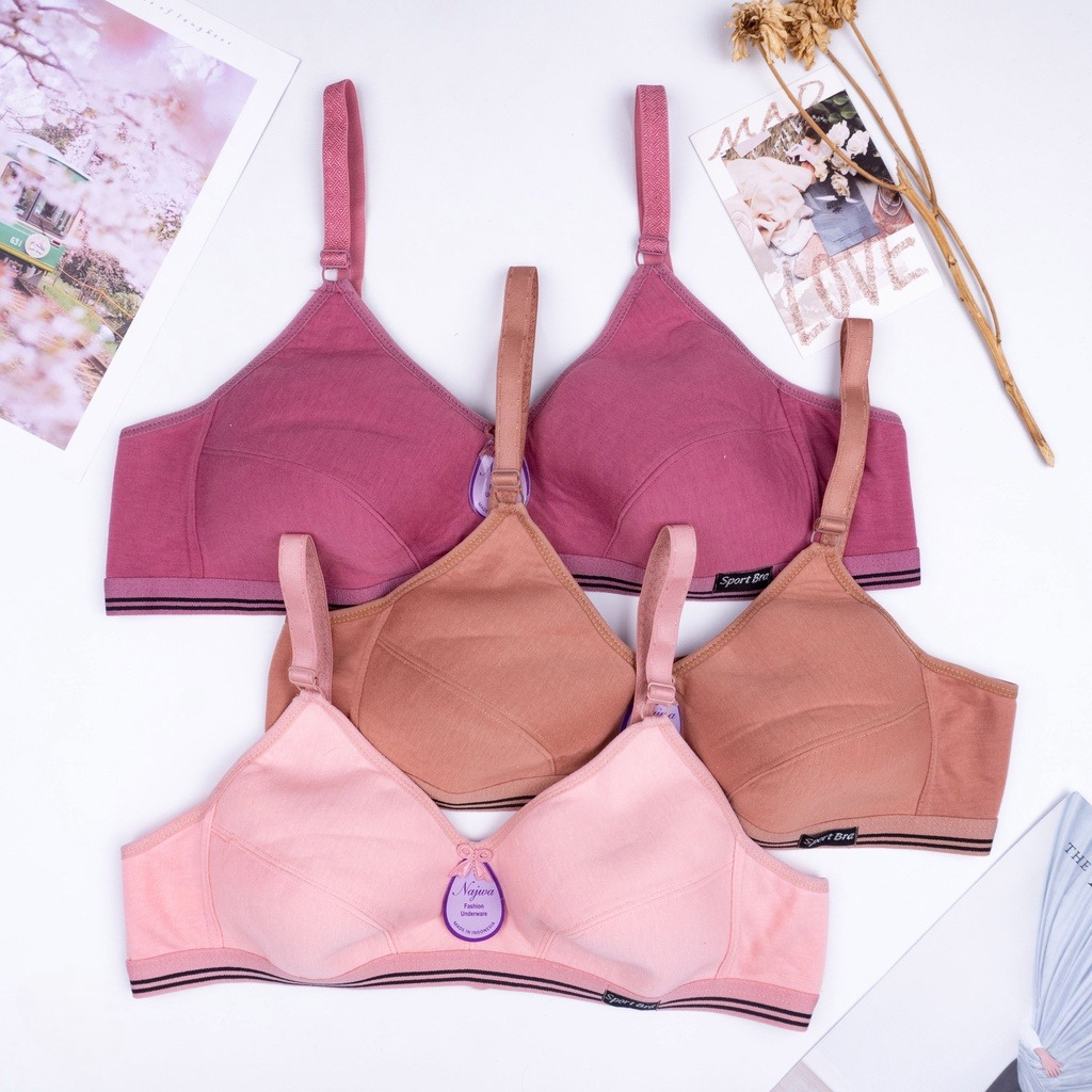 KATUN Najwa - SPORT BRA Non Foam SPORT BRA Non Wire Bodyfit Cotton ...