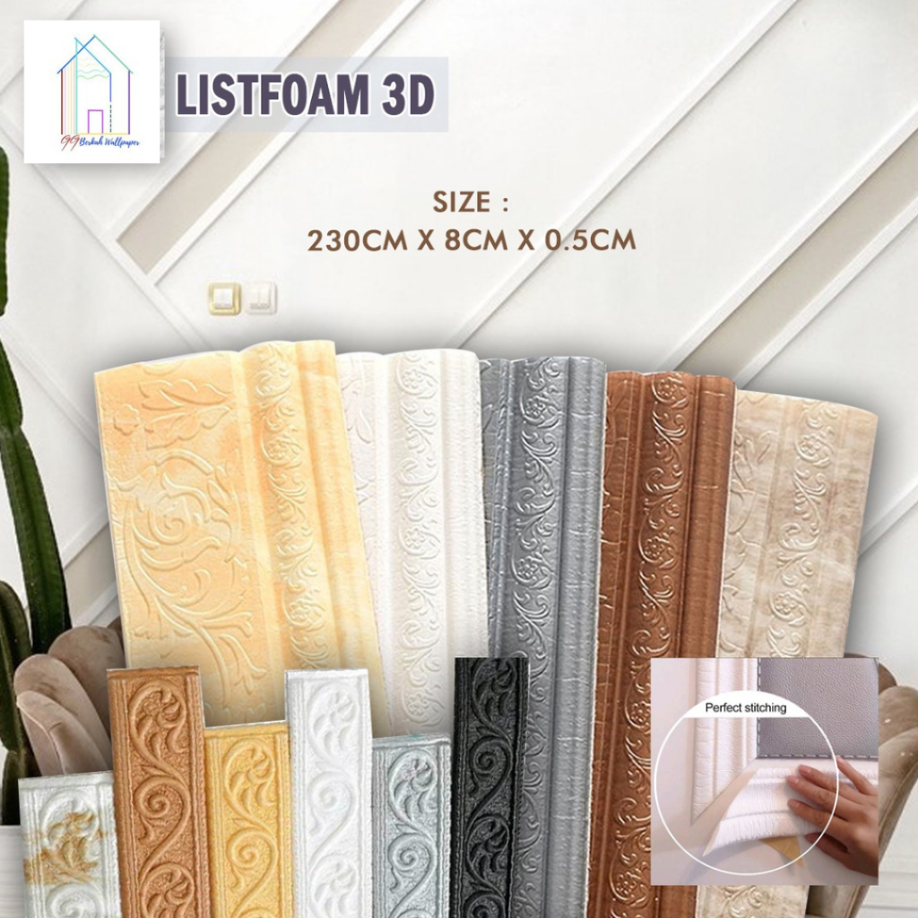 List BORDER FOAM 3D STICKER HIGH QUALITY Length 230 CM | Shopee Malaysia