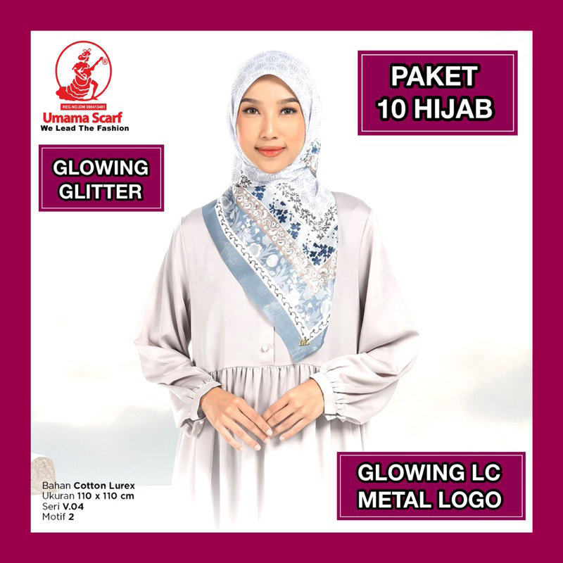 10 OR 5 GLOWING MOTIF Metal Logo LC Laser Cut Umama Scarf (1 Package ...