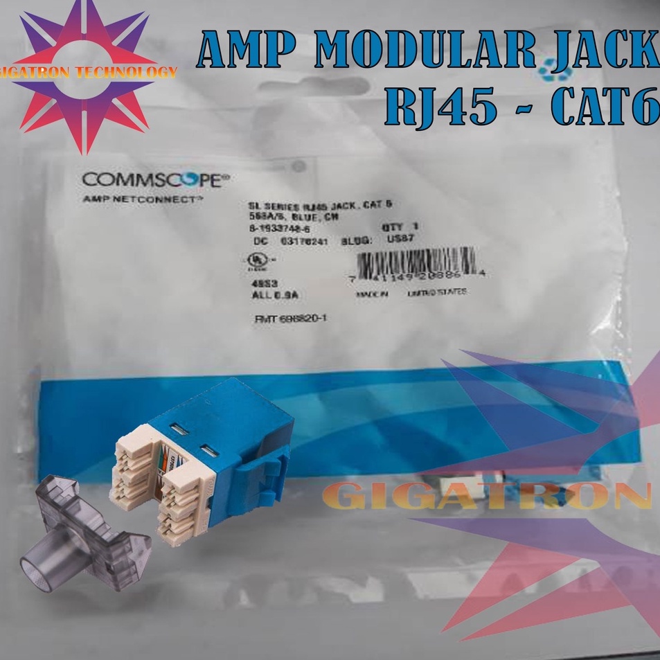 Modular Jack RJ45 Cat 6 Amp Commscope Modular Jack Cat6 RJ45 UTP ...