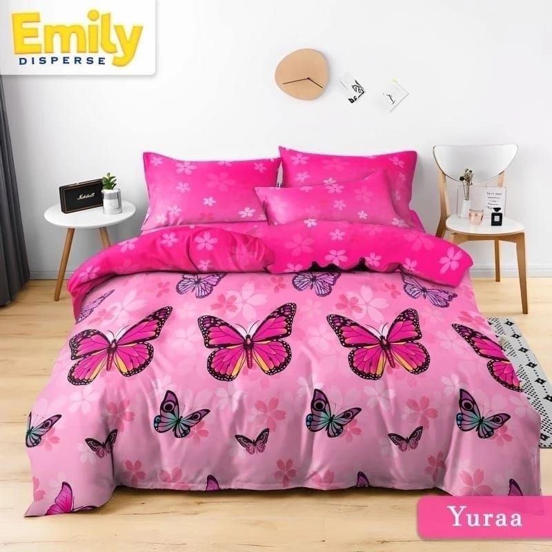 Homemade BED SHEETS WITH BUTTERFLY PINK YURAA MIRABELLA MOTIF ...