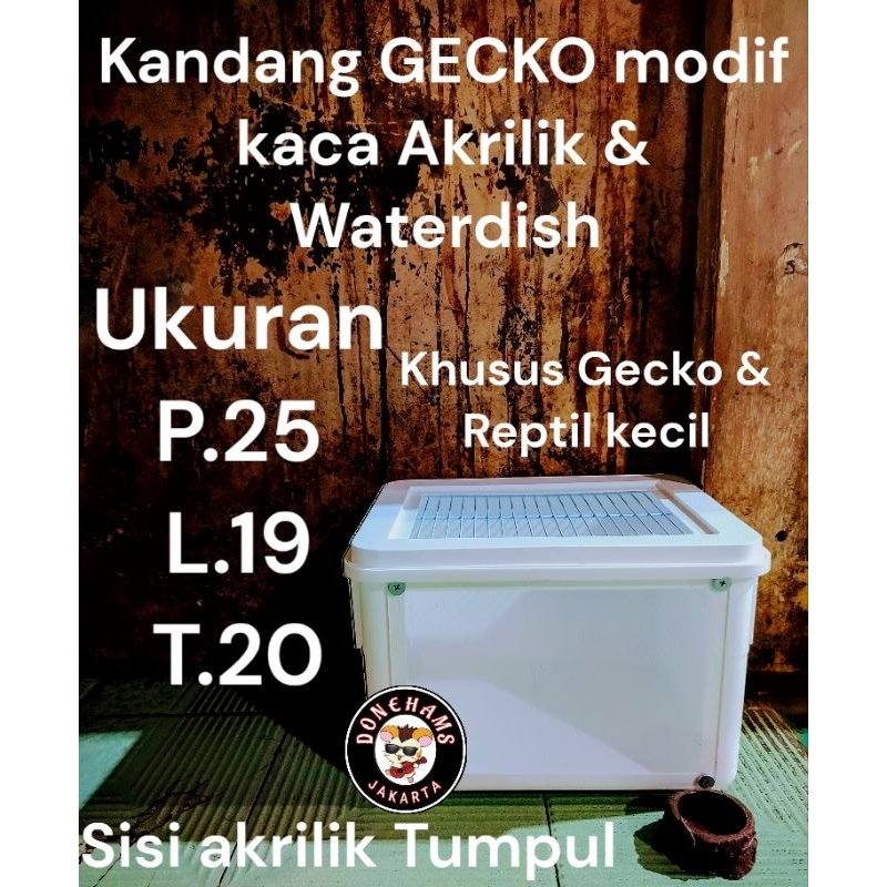 Gecko box cage modified with acrylic glass, place to eat and drink ...