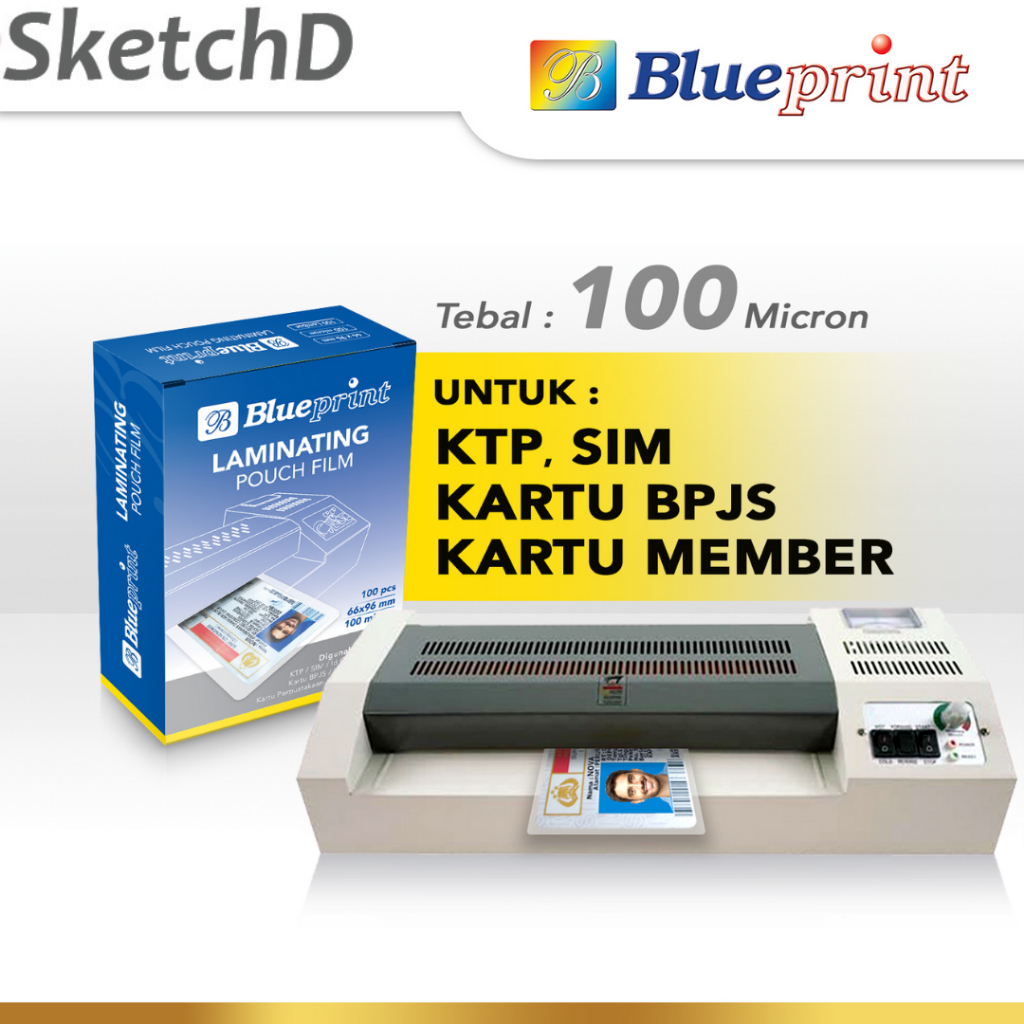 Hot Laminating Plastic KTP ATM SIM card size 100 micron Blueprint Laminating Pouch 100 sheets ...
