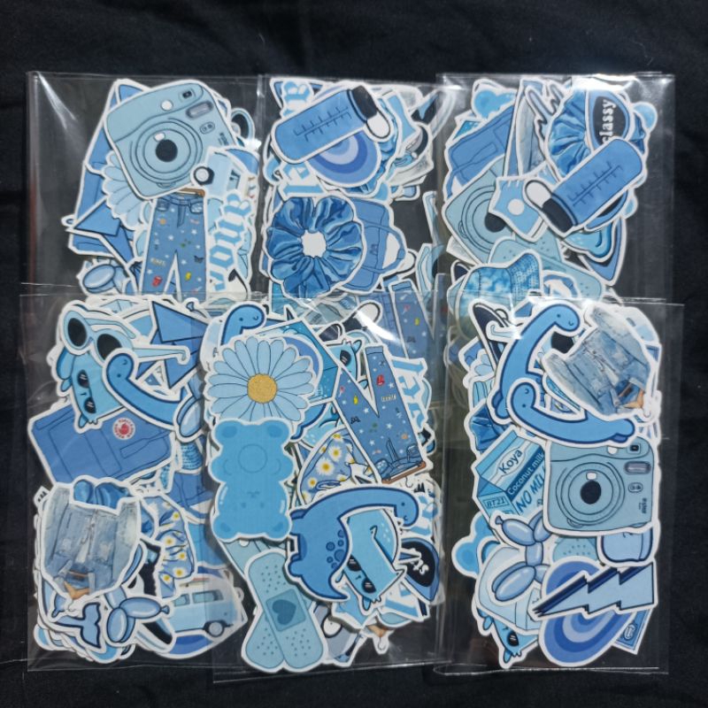 50pcs++ AESTHETIC BLUE STICKER | Tumblr AESTHETIC BLUE STICKER | Blue ...