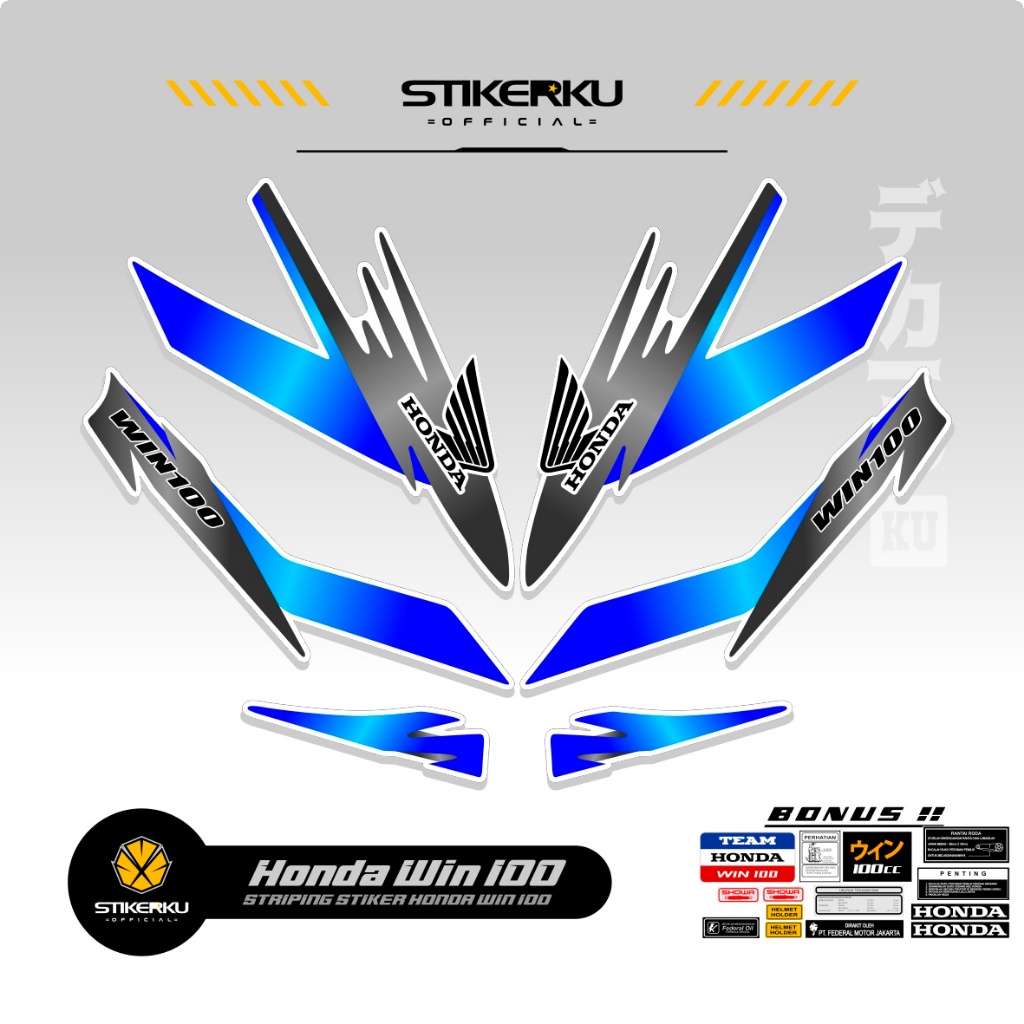 Honda WIN STRIPING/MOTIF 106/WIN 100 STICKER/WIN 100 VIRAL Variation ...