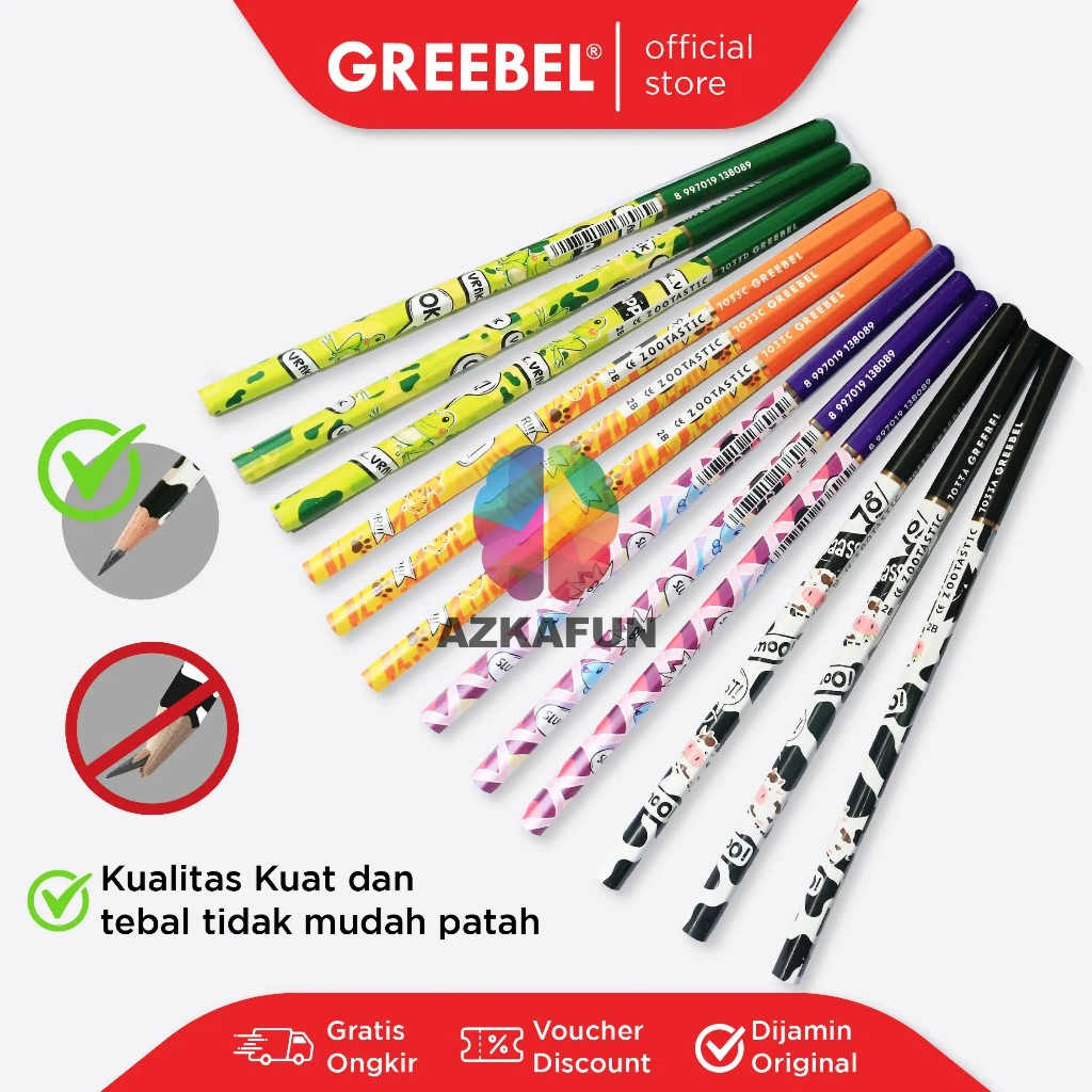 KAYU Zootastic 2B 7033 wooden pencil - Greebel Pencil | Shopee Malaysia