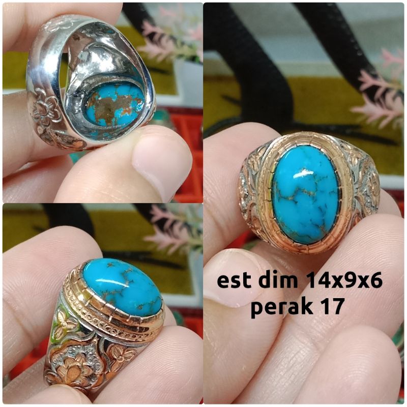Iranian original Persian turquoise stone ring | Shopee Malaysia