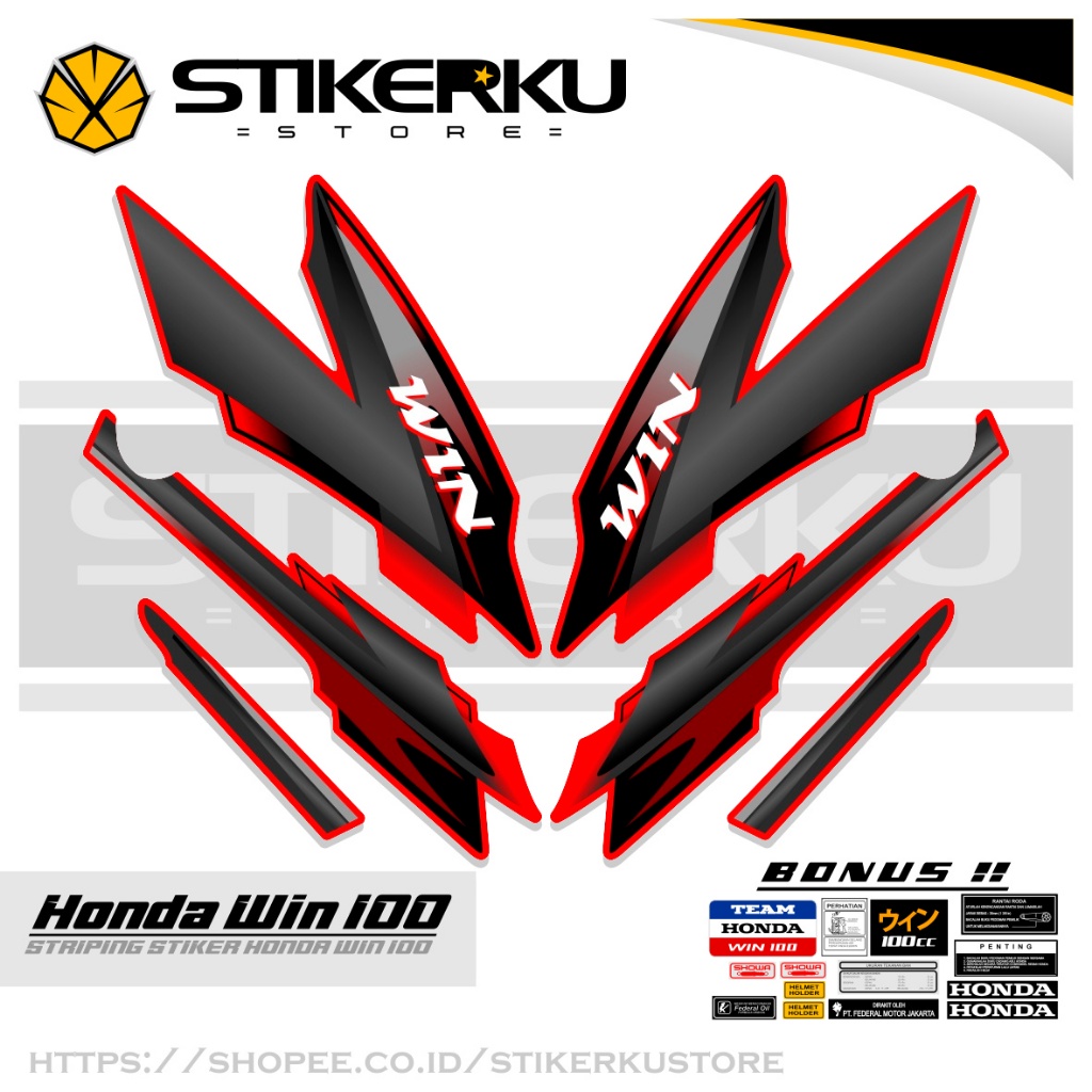 HONDA WIN STRIPING / MOTIF 127 / STICKER WIN 100 / STICKER VARIATION ...