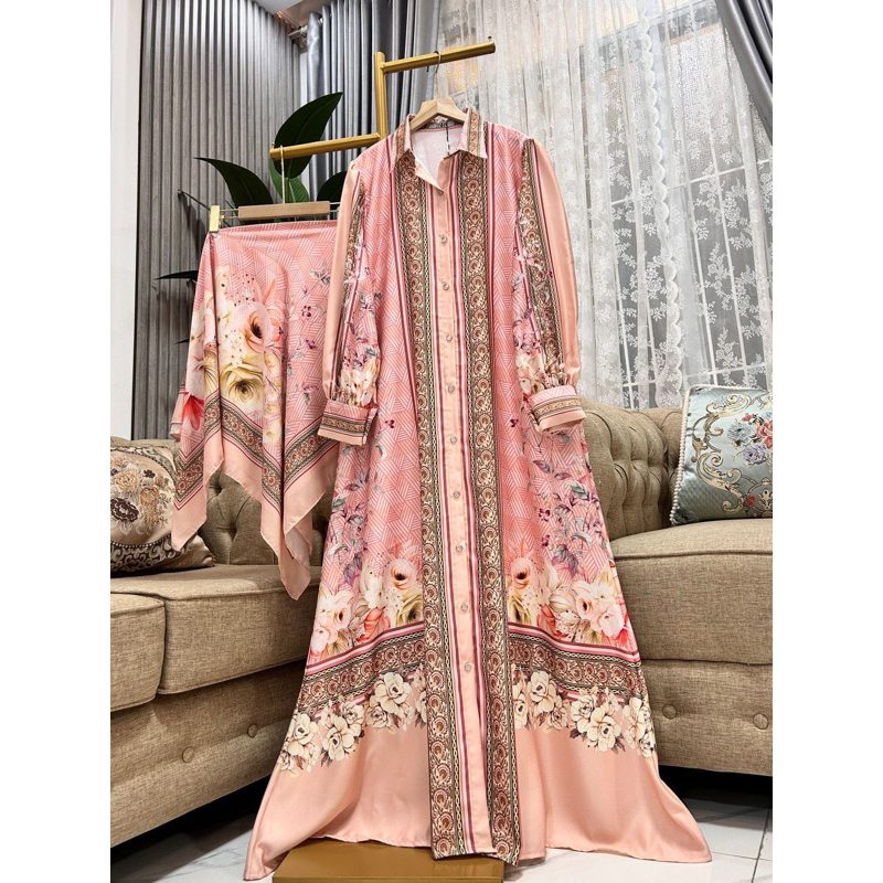 MERAH Latest hijab set 2024 premium Pink | Shopee Malaysia