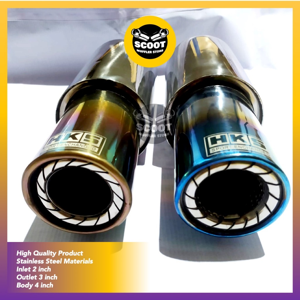 Hks Muffler Sound Bass Exhaust Racing Car Universal Inlet 2 Inch Scoot ...