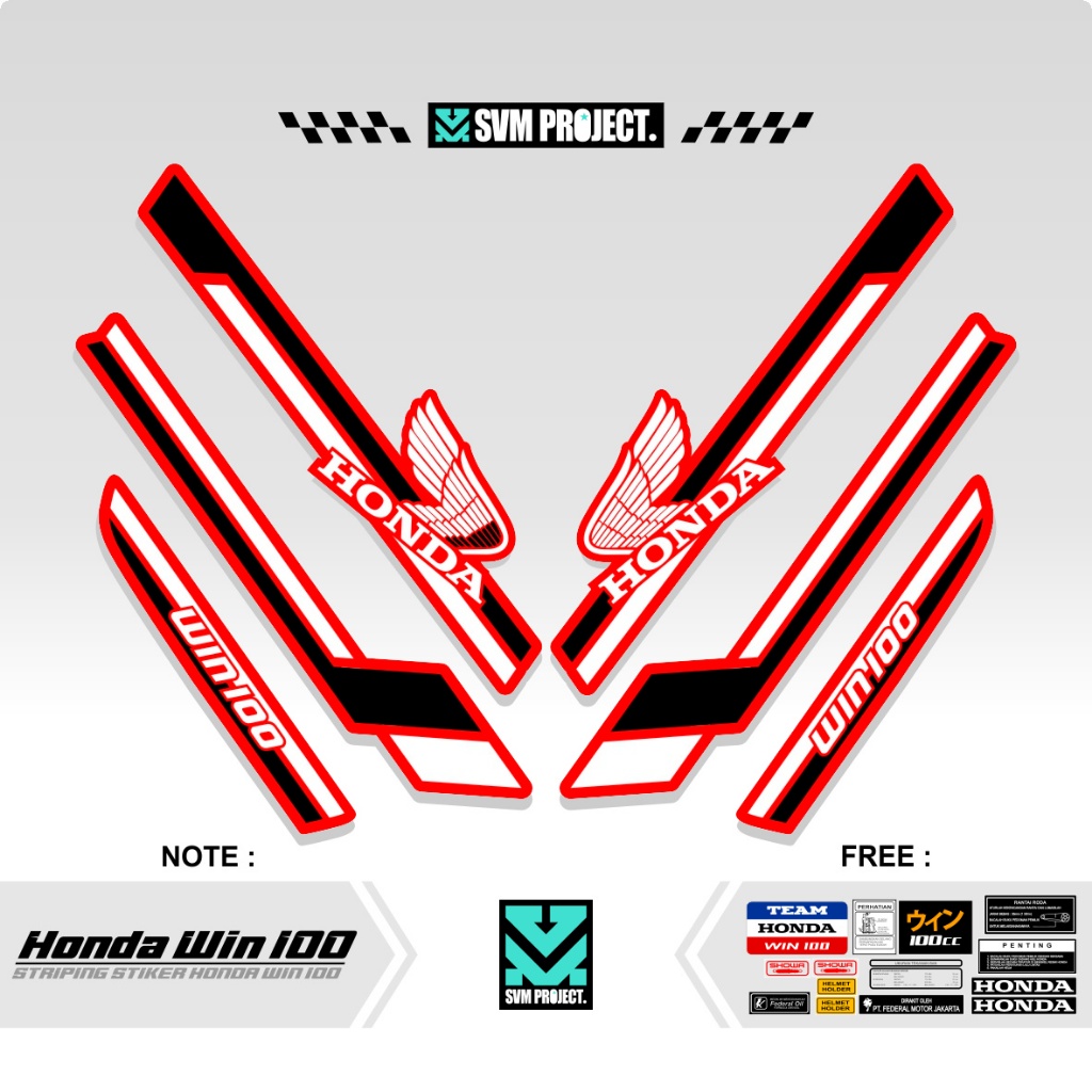 Honda WIN STRIPING / MOTIF 143 / STICKER WIN 100 / STICKER VARIATION ...