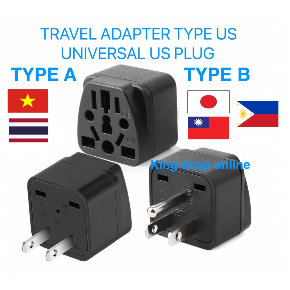 Hot Plug Travel adapter USA AMERICAN JAPAN KANADA TAIWAN Vietnam ...