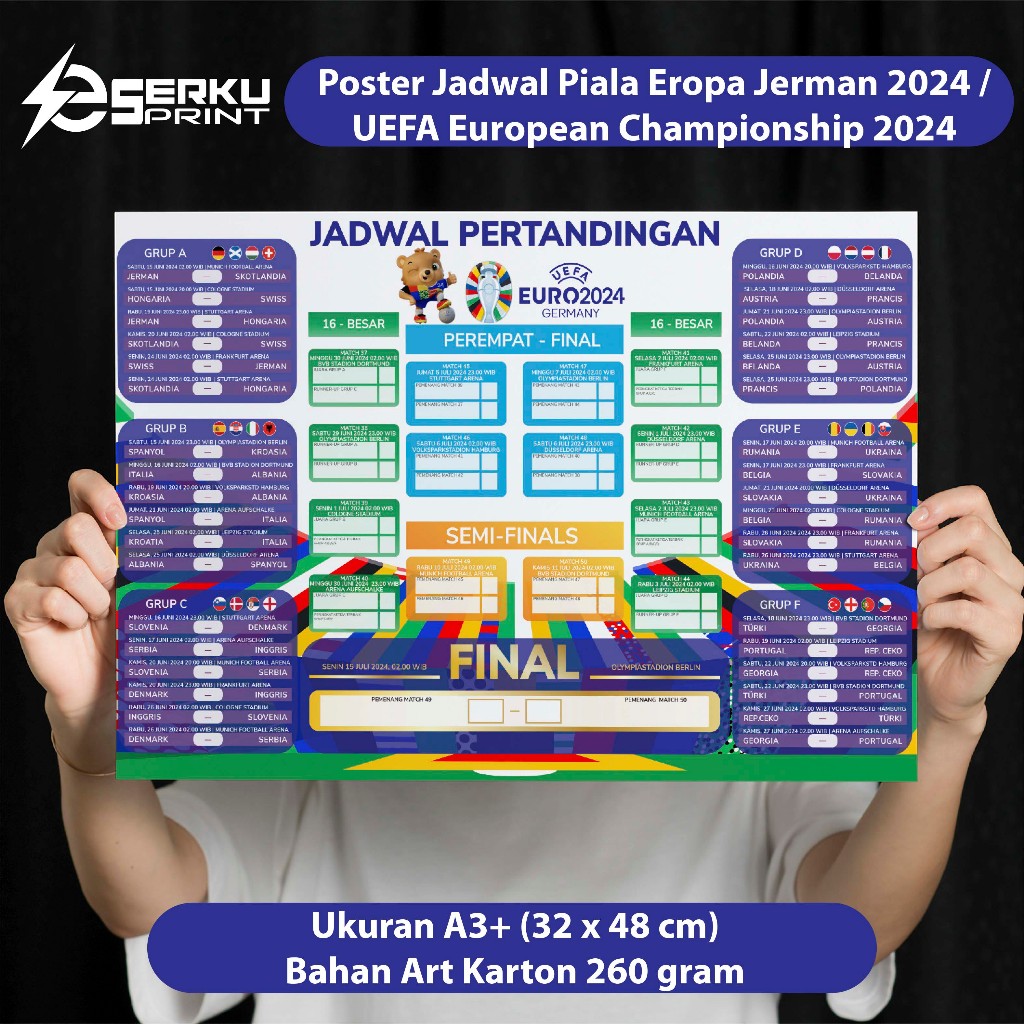 2024 Germany/EURO 2024 European Cup Schedule Poster | Shopee Malaysia