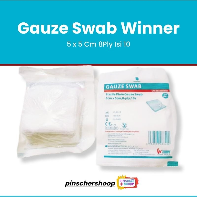 Winner Gauze Swab 5x5cm 8ply 10's Sterile Folding Gauze/Pack | Shopee ...