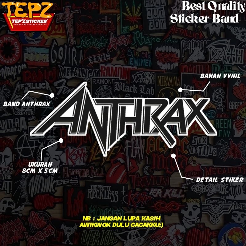 Sticker (BAND ANTHRAX) BAND STICKER|Metal Sticker|Aesthetic Stickers ...
