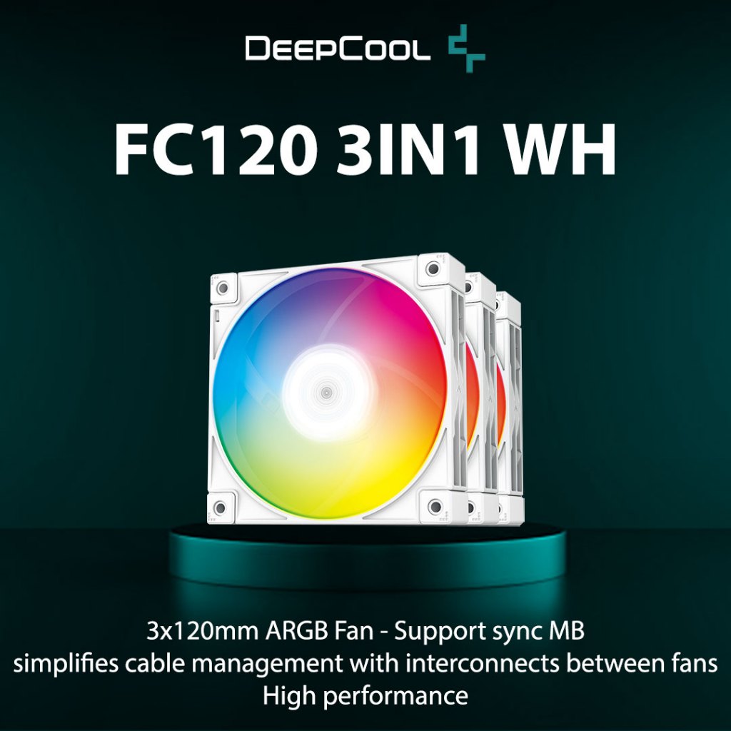 Deepcool FC120 White 3in1 - ARGB LED Fan Casing | Shopee Malaysia