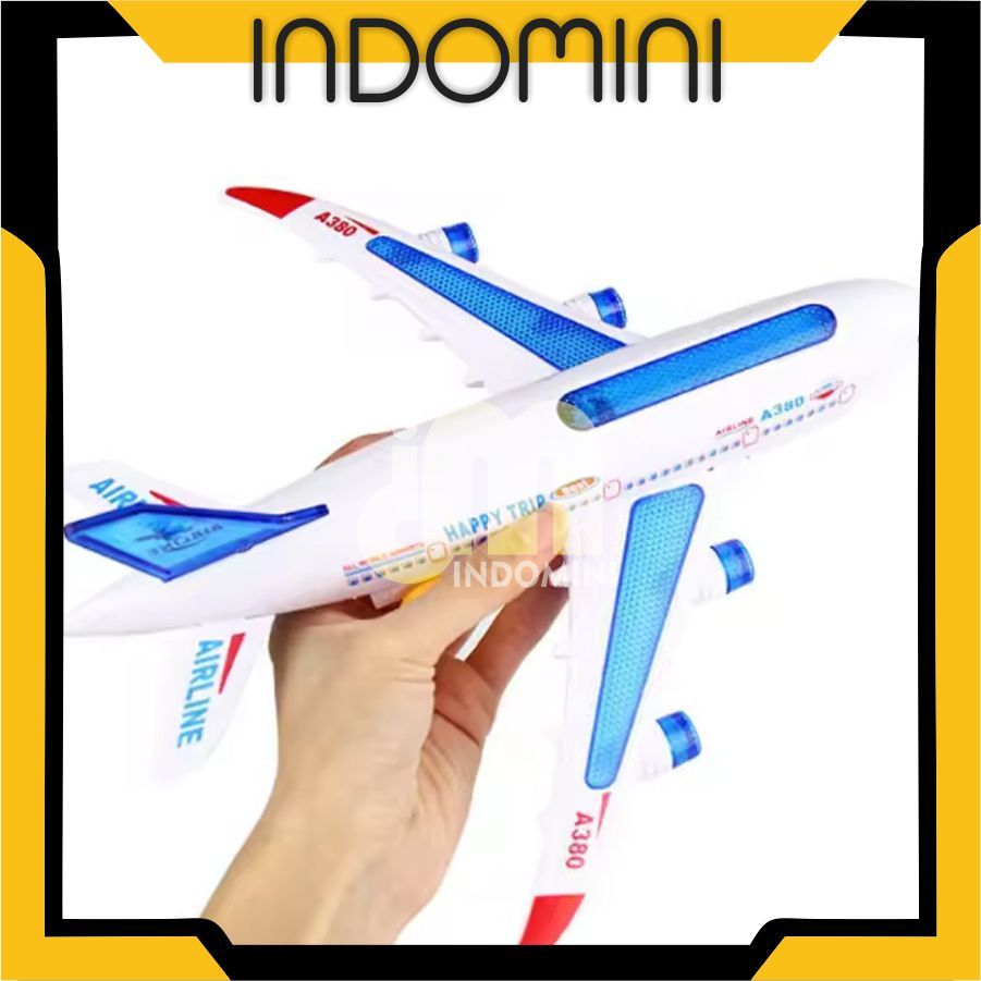 Indomini airbus 380 toy airplane airbus a380 airplane with lights toy ...