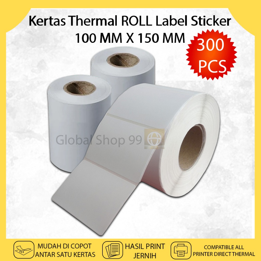 Thermal Paper LABEL Sticker 100x150 Contents 300 PCS PRINTING LABELS ...