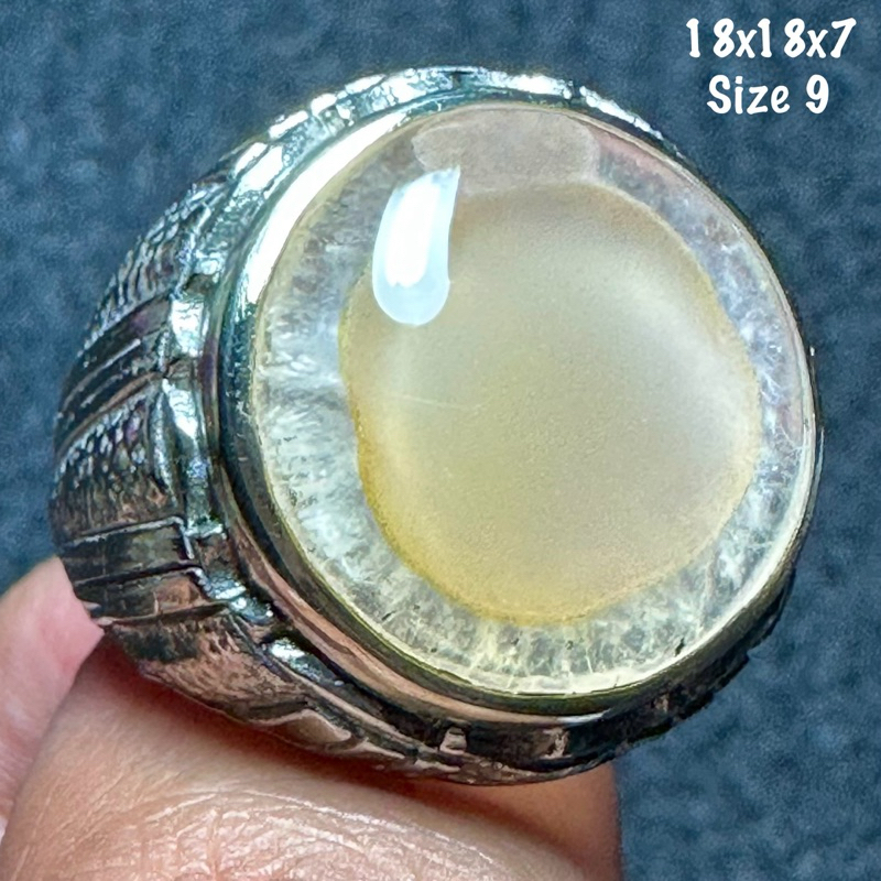 MATA Natural Agate Ring Puser Ice Crystal Eye Stone (Original Natural ...