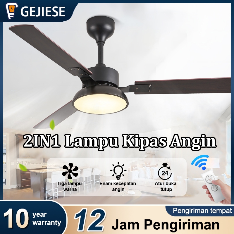KAYU 42/48 Inch Wooden Ceiling Fan Light ceiling fan light | Shopee ...