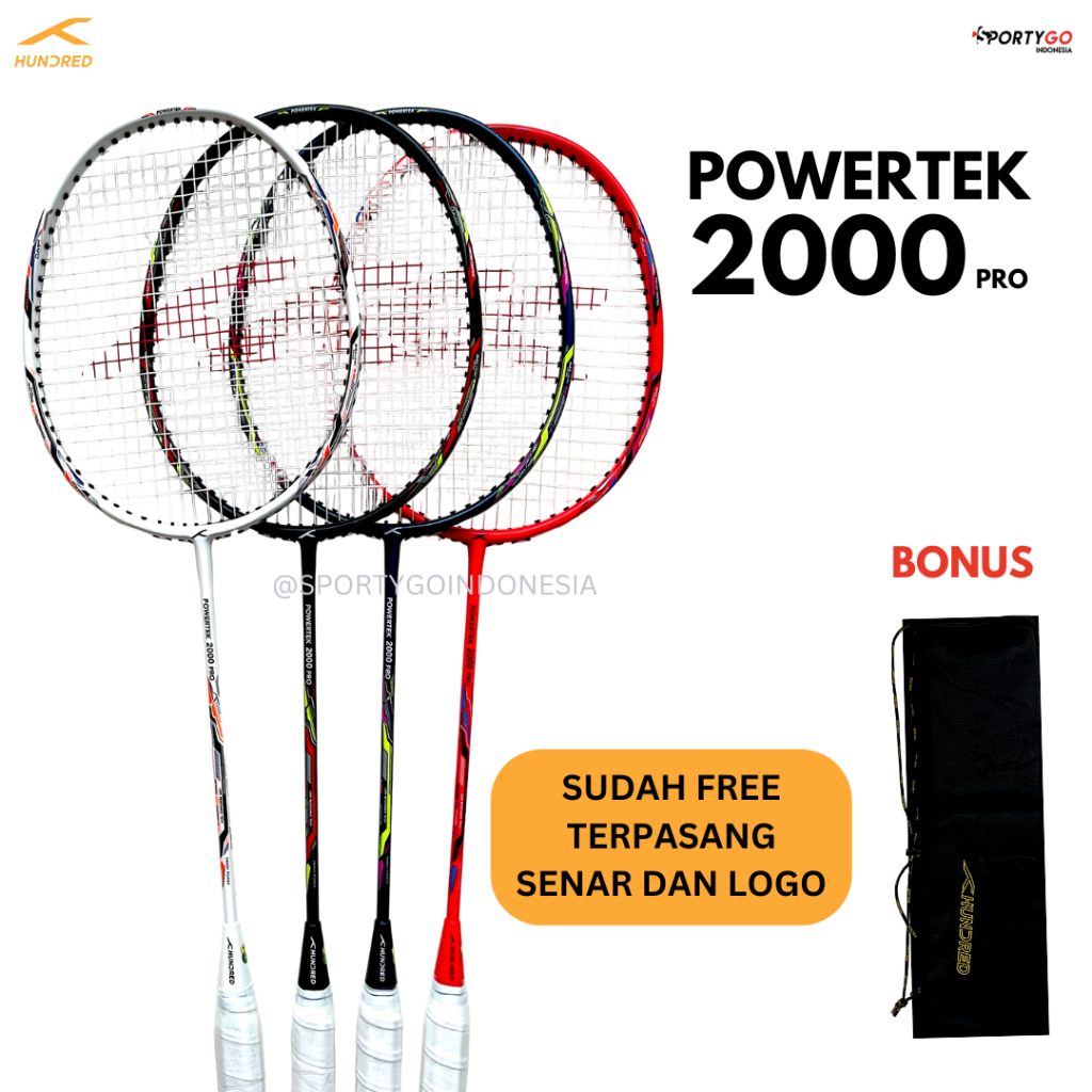 Original HUNDRED POWERTEK 2000 PRO Badminton Racket | Shopee Malaysia