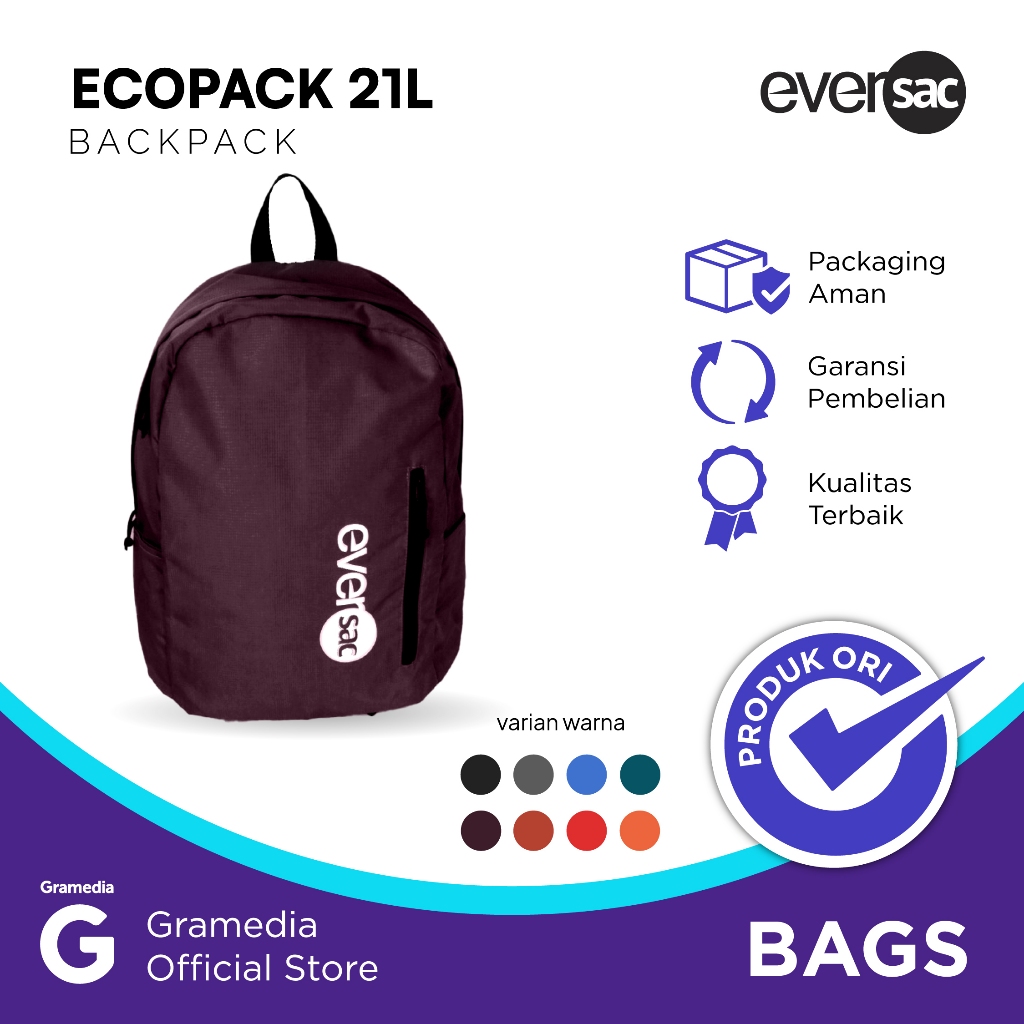 Backpack/backpack/eversac Ecopack Maroon School Bag | Shopee Malaysia