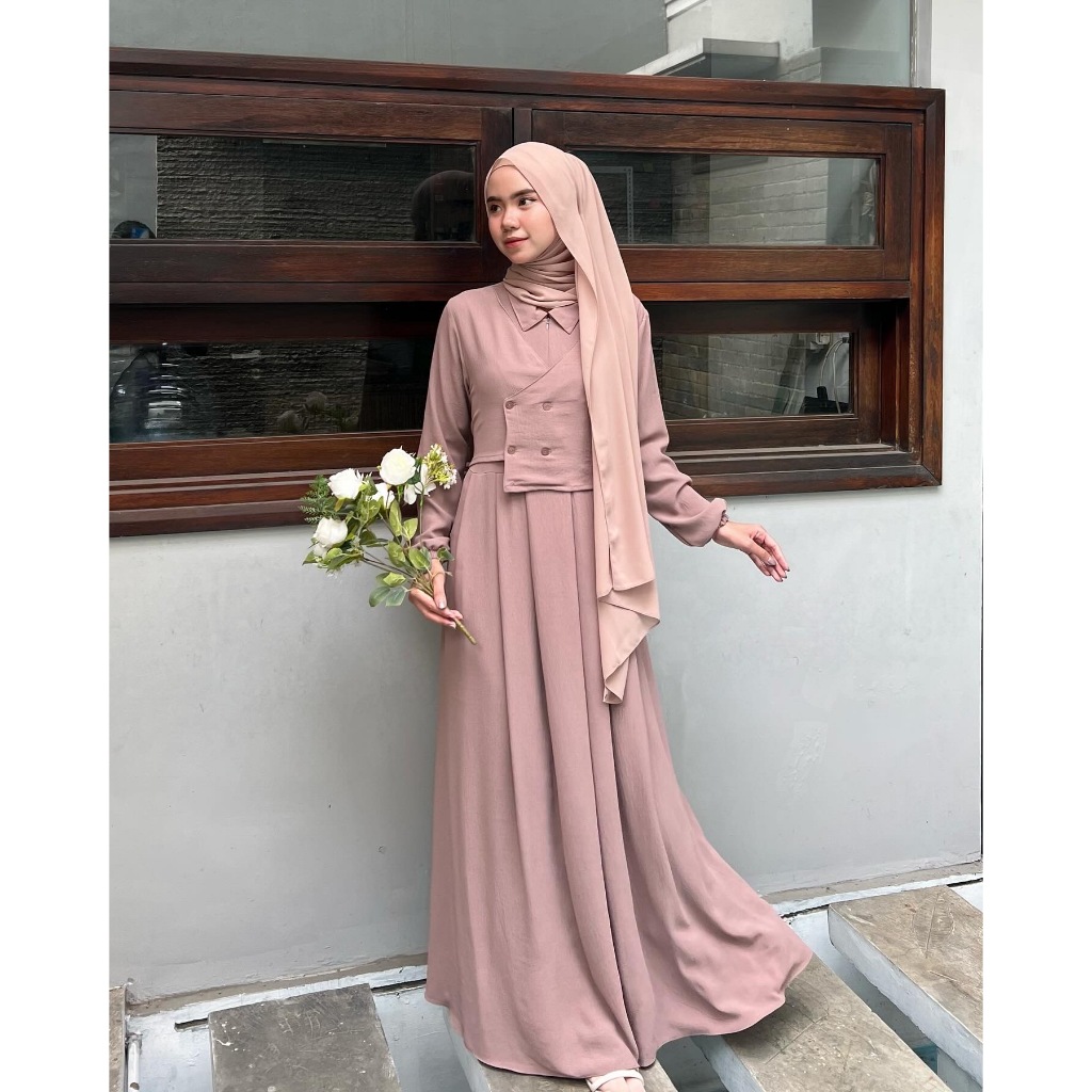 Dafinty - Belvina Dress Premium Crinkle Casual Formal Material with ...