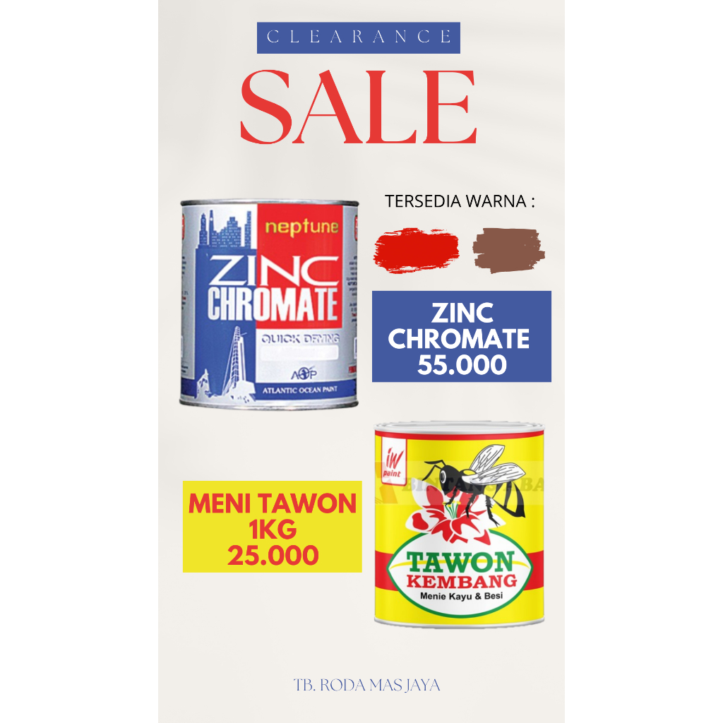 MERAH Cuci WAREHOUSE/ZINC CHROMATE NEPTUNE RED AND BROWN/MENI TAWON 1KG ...