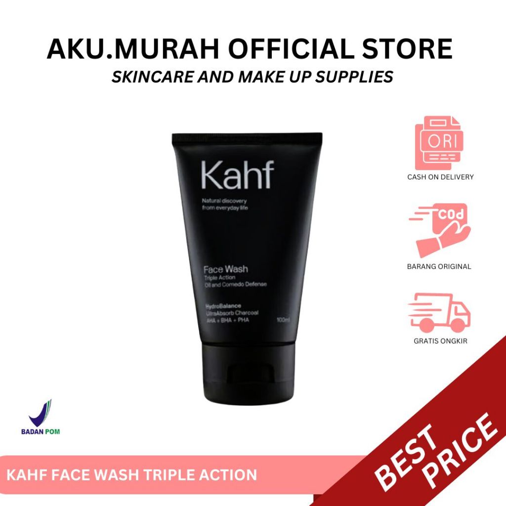 Kahf TRIPLE ACTION OIL AND COMEDO DEFENSE FACE WASH 100 ML | Men's ...
