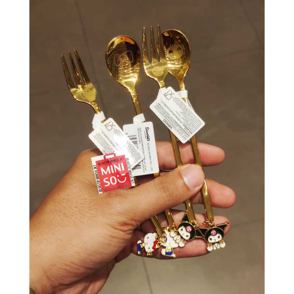 Miniso x SANRIO Stainless Steel Flatware Set (13.6cm) KUROMI/HELLO ...