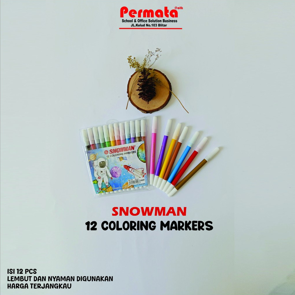 Original SNOWMAN 12 COLOR PW-12A MARKERS | Shopee Malaysia