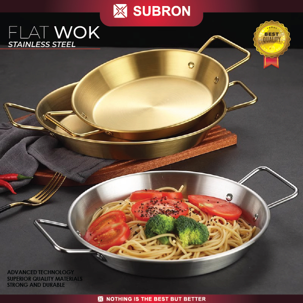 Subron Flat Wok Korean Frying Pan Serving Plate 20CM 22CM 24CM 30CM ...