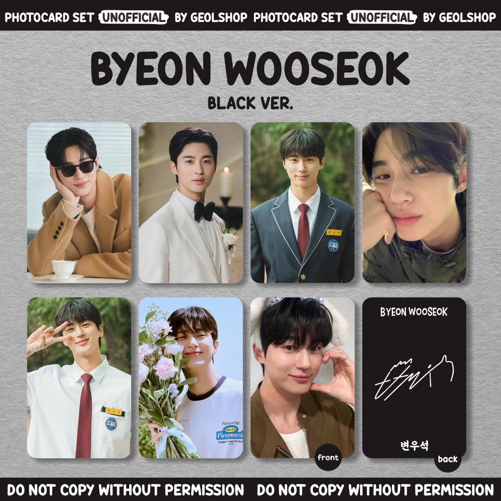 Photocard SET UNOFFICIAL Actor CHA EUNWOO | Byeon WOOSEOK | Ryu SUNJAE ... Photocard SET UNOFFICIAL Actor CHA EUNWOO | Byeon WOOSEOK | Ryu SUNJAE ...