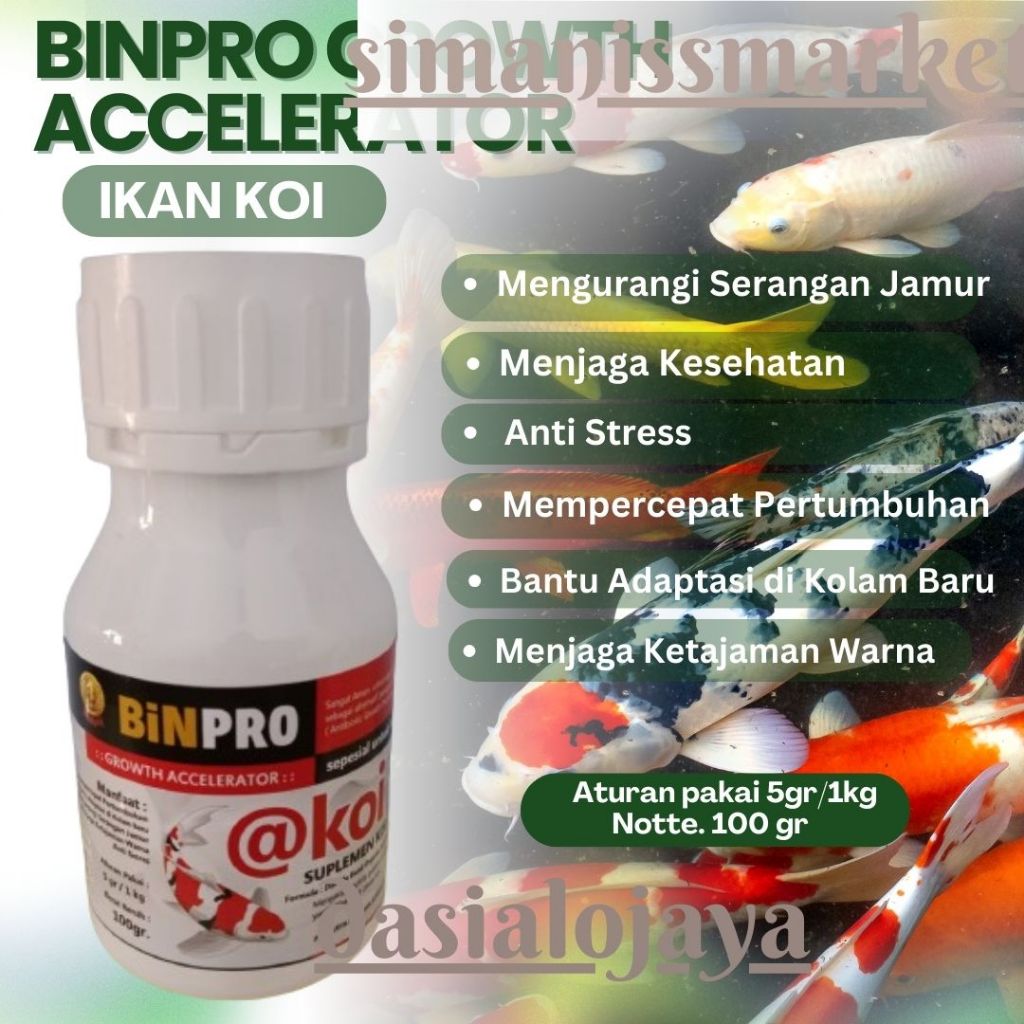 Koi Fish Vitamin BinPro Growth Accelerator Nutrition Supplement ...