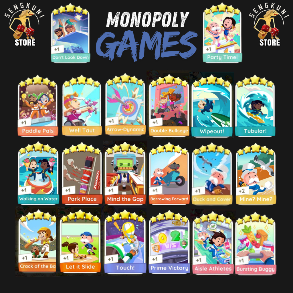 Monopoly GO Card MONOPOLY GO STICKER MONOPOLY GO 5 STAR (SET 14- SET 23 ...