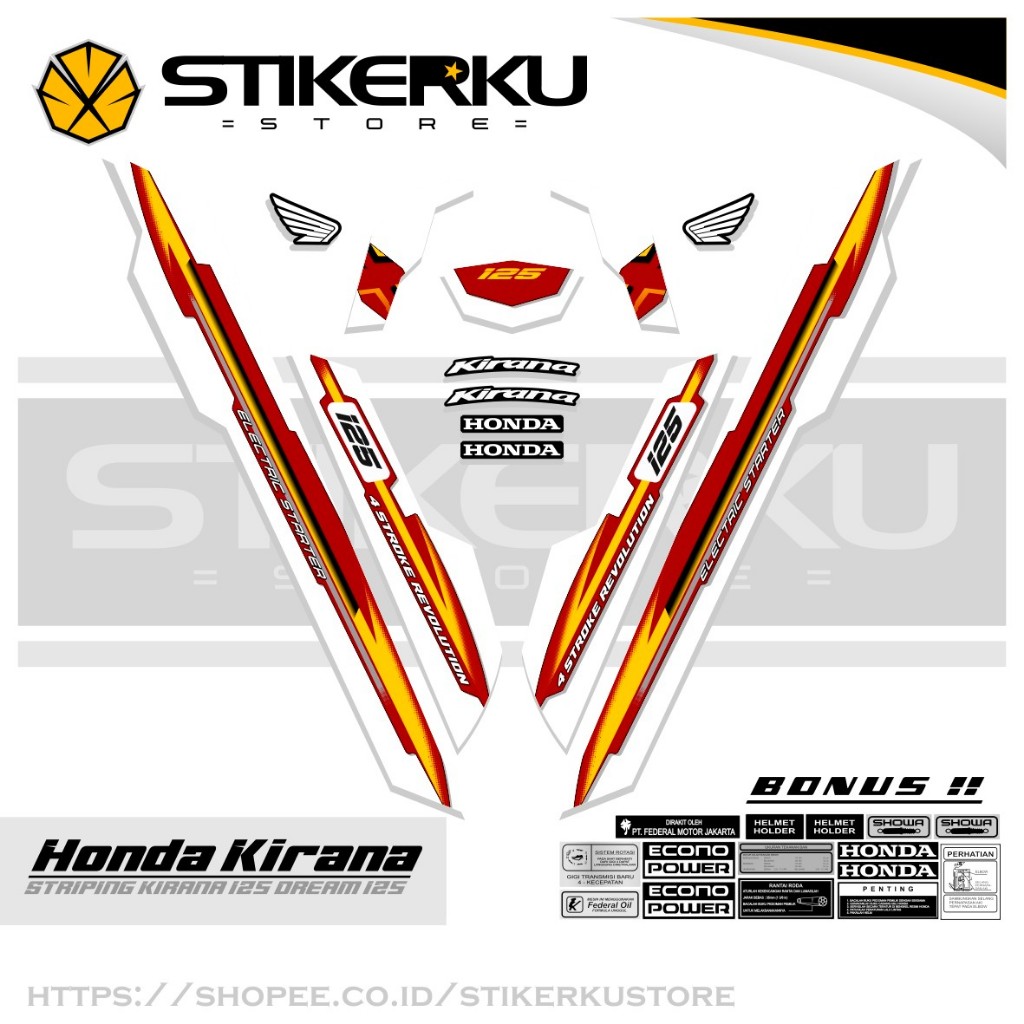 Striping HONDA KIRANA Mtf16/STICKER HONDA KIRANA/STICKER KIRANA 125 ...